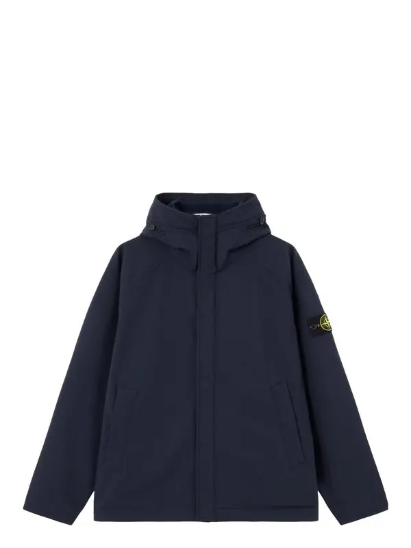 Stone Island Light Hooded Parka With Weather-resistant Membrane - Navy Blue