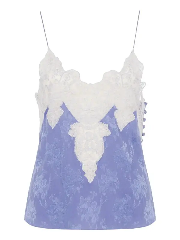 Chloé Lace Insert Camisole - Lavender Navy Blue