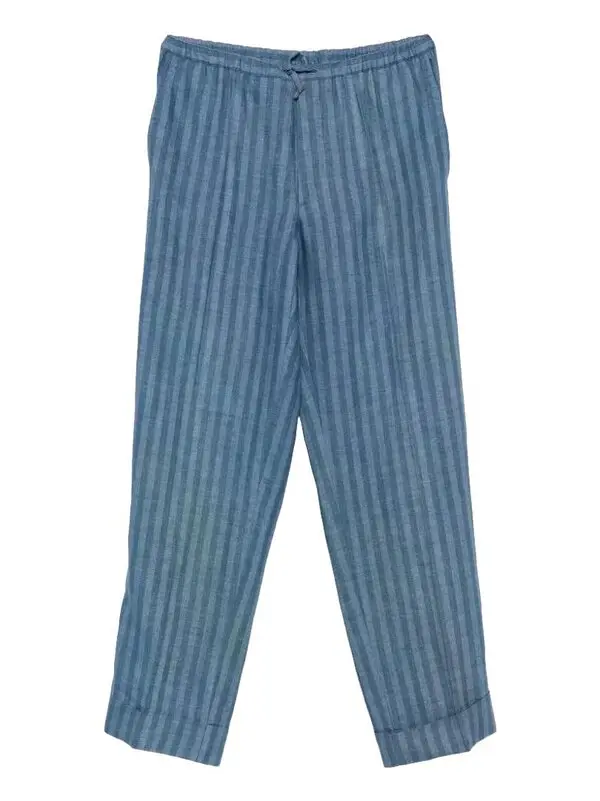 ROMEO GIGLI Striped Drawstring Trousers - Blue