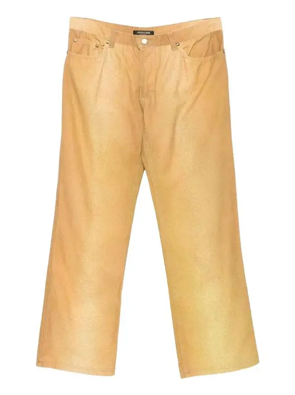 Roberto Cavalli 2000s Glitter-effect Straight-leg Jeans - Brown