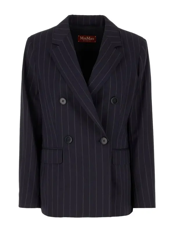 Max Mara Striped Double-breasted Blazer - Multicolor