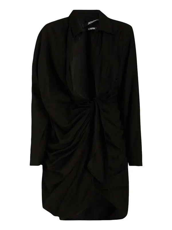 Jacquemus Draped Knot Detail Shirt Dress - Multicolor