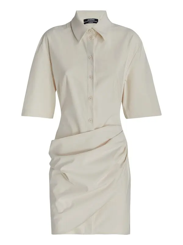 Jacquemus Button-up Shirt Dress With Draped Skirt - Multicolor