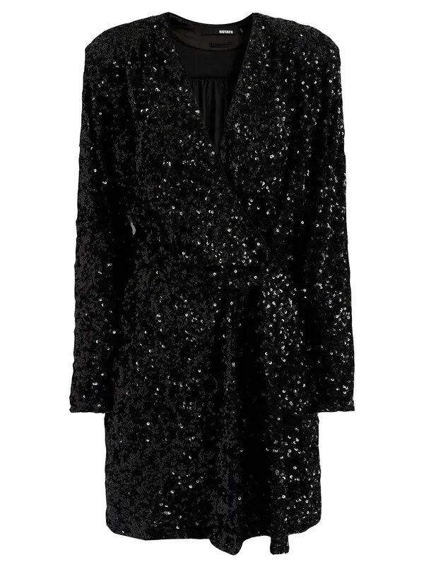 ROTATE BY BIRGER CHRISTENSEN Sequin Embellished V-neck Dress - Multicolor