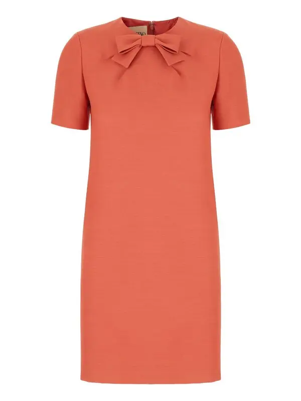 Valentino Garavani Short Sleeve Dress With Bow Detail - Multicolor