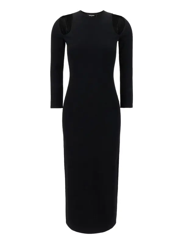 Dsquared2 Long Sleeve Dress With Embellished Logo - Multicolor