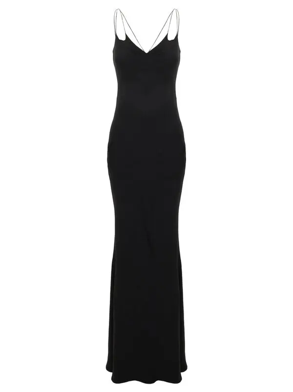 TOM FORD Black Spaghetti Strap Gown - Multicolor