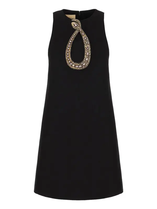 Valentino Garavani Embellished Neckline Sleeveless Dress - Multicolor