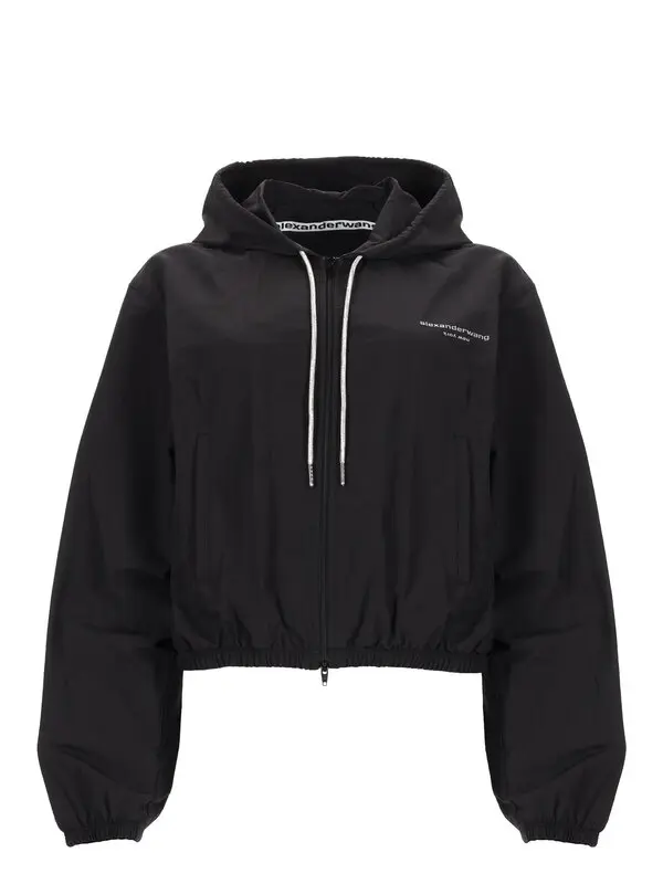 Alexander Wang Hooded Jacket With Logo - Black