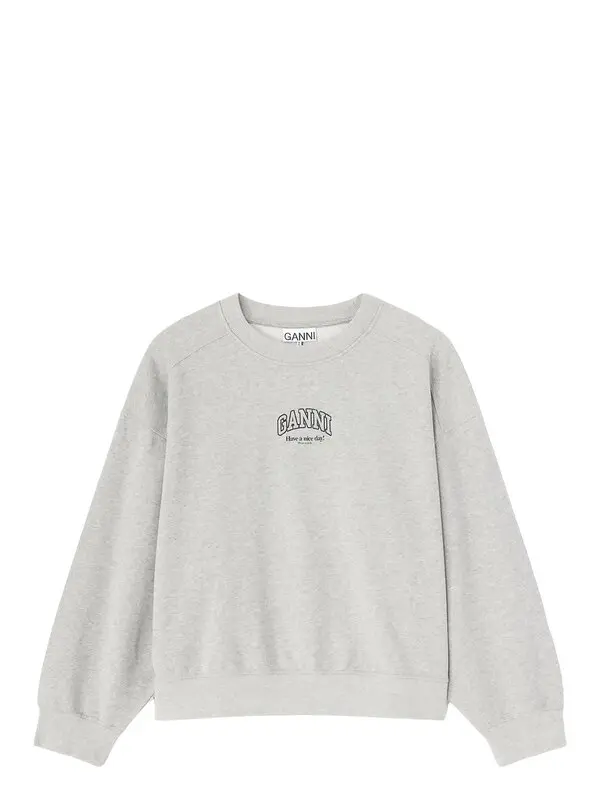 GANNI Have A Nice Day" Logo Sweatshirt - Grey