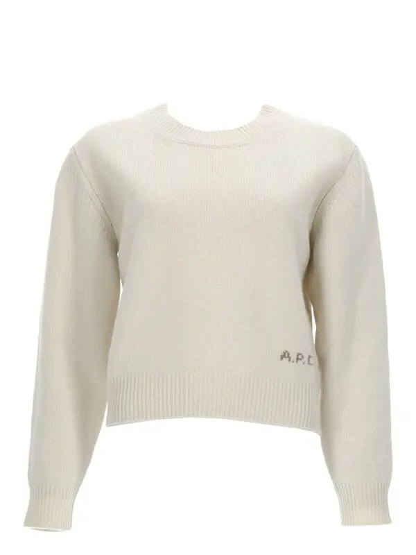 A.p.c. Anna" Knit Sweater With Logo - White