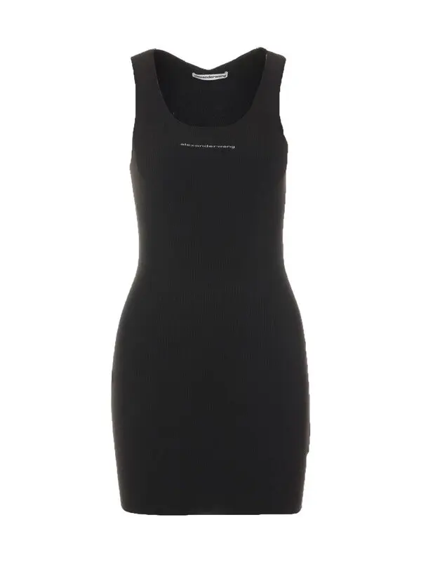 Alexander Wang Racer Mini Dress Ribbed, Sleeveless - Black