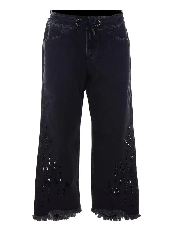 Isabel Marant Étoile Alison Perforated Straight-leg Jeans - Black