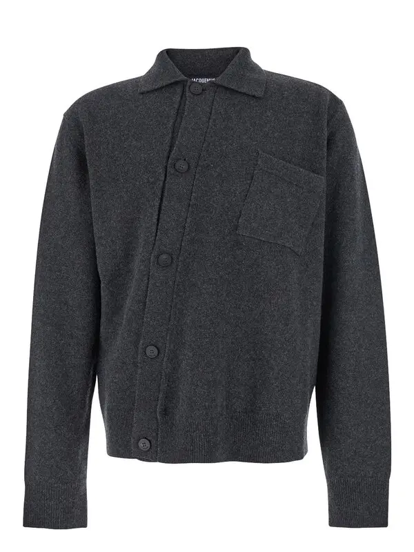 Jacquemus Wool Cardigan With Asymmetrical Design - Multicolor