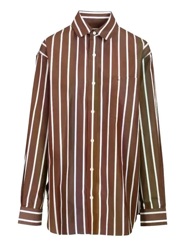 Matteau Striped Oversized Shirt - Brown