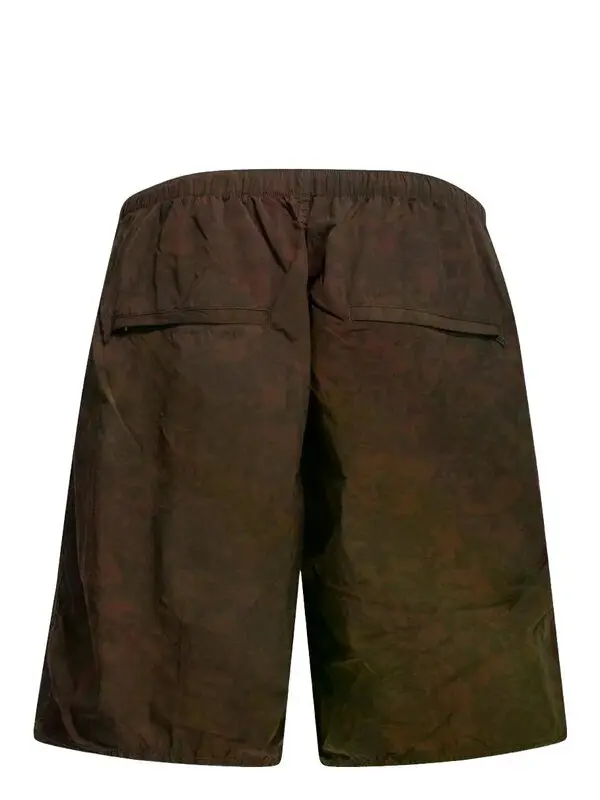 BEAMS Floral Print Crinkled Shorts - Brown