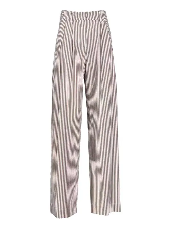 AL DUCA D’AOSTA 1902 Striped Pleated Trousers - Neutrals