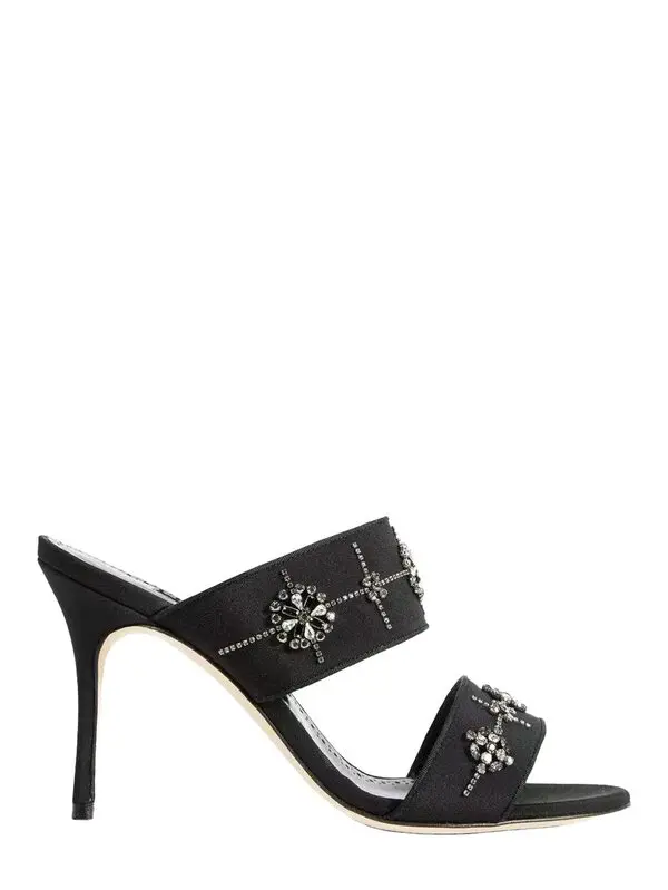 Manolo Blahnik Ralota Crystal-embellished Sandals - Black