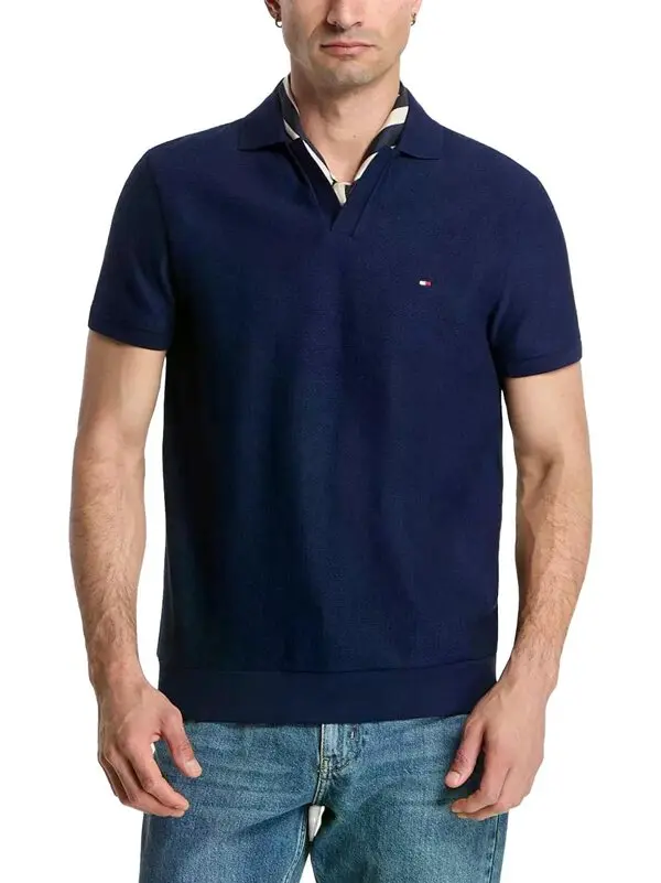 Tommy Hilfiger Textured-finish Polo Shirt - Blue