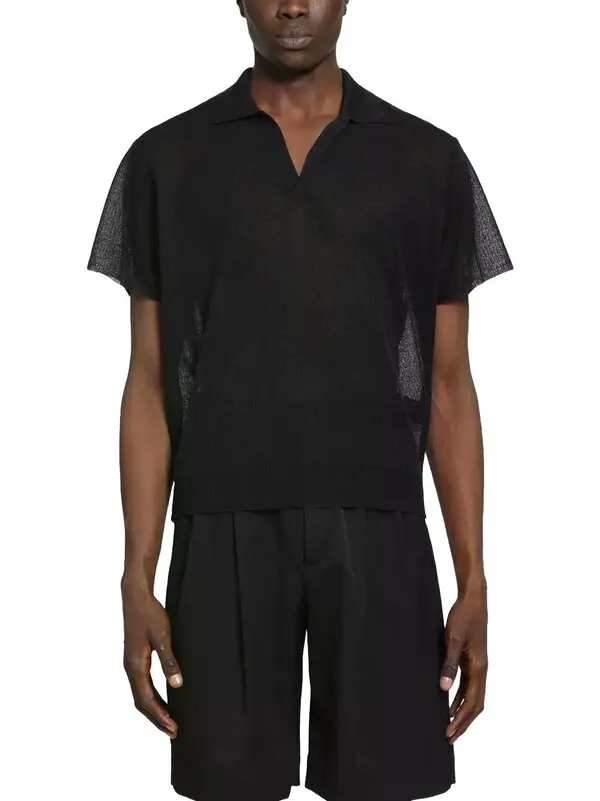 STEIN Sheer-knit Short-sleeve T-shirt - Black