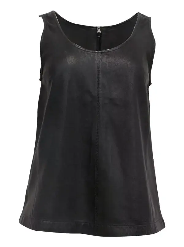 Marc Jacobs Sleeveless Leather Blouse - Black