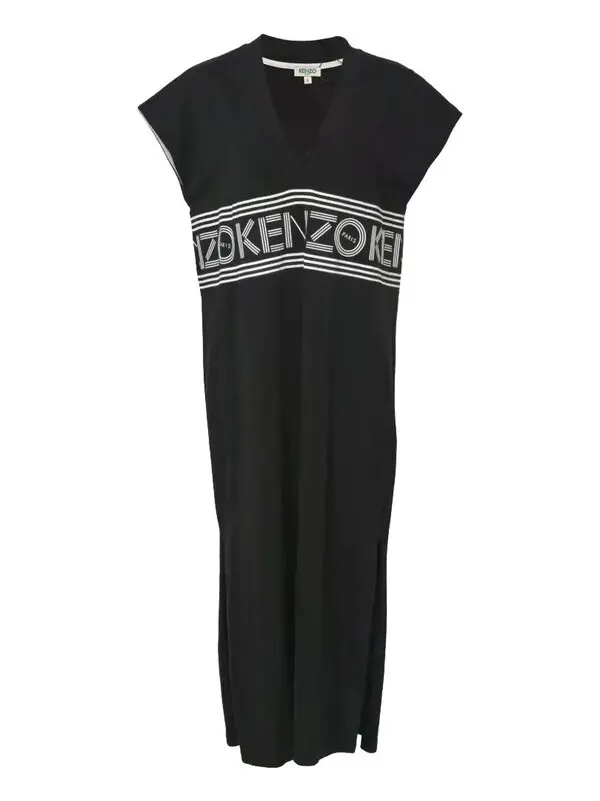 Kenzo V-neck Logo Dress - Black