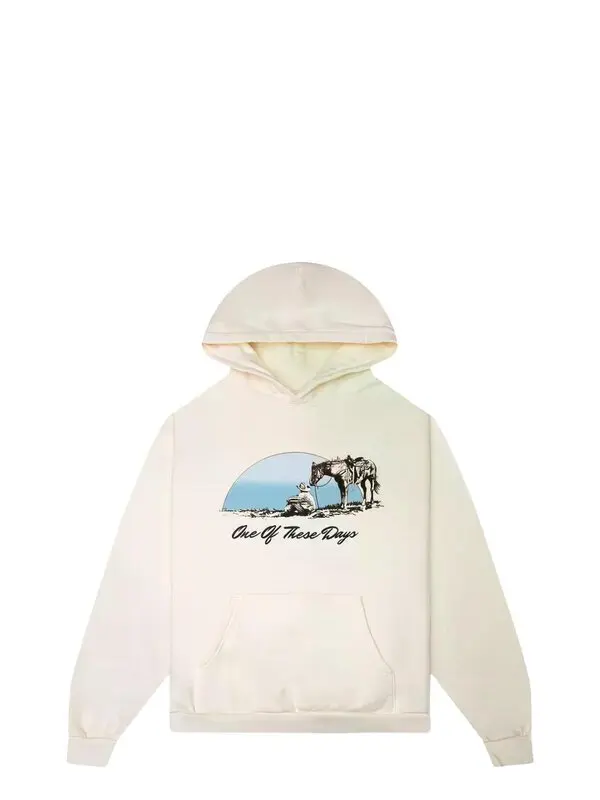 ONE OF THESE DAYS Graphic-print Hoodie - Neutrals