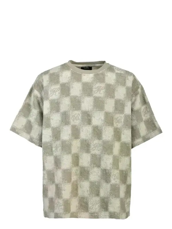 BREATH Checkered Terry-cloth T-shirt - Neutrals