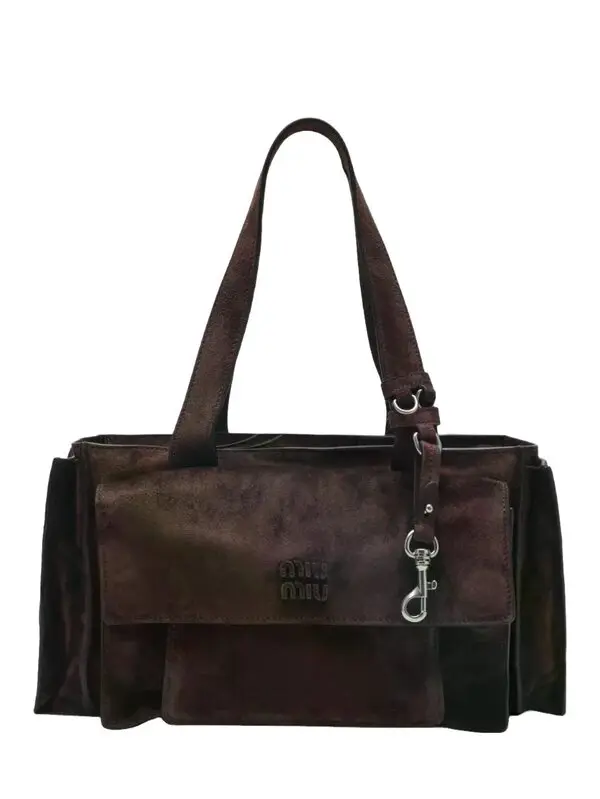 Miu Miu Dark Suede Tote Bag - Brown