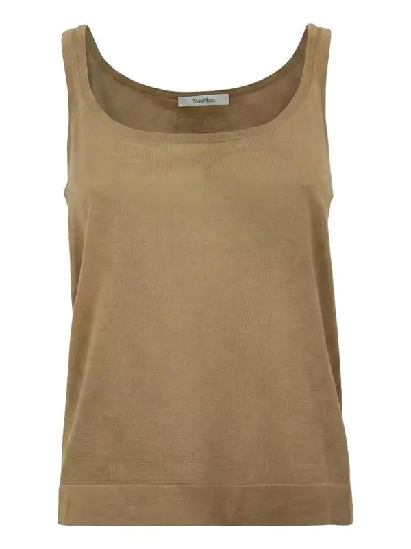 Max Mara Scoop Neck Knitted Tank Top - Neutrals