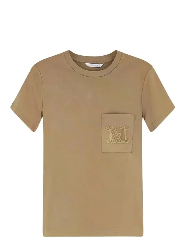 Max Mara Embroidered Logo Patch Pocket T-shirt - Neutrals