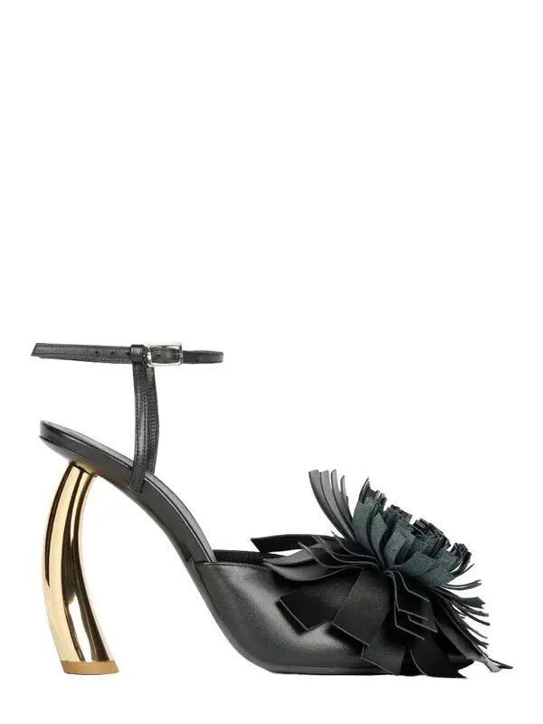 A.W.A.K.E. Mode Justine Pom-pom Sandals - Black
