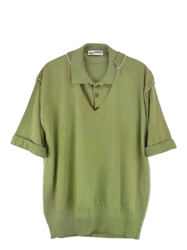 SONIA CARRASCO Layered-effect Fine-knit Sweater - Green