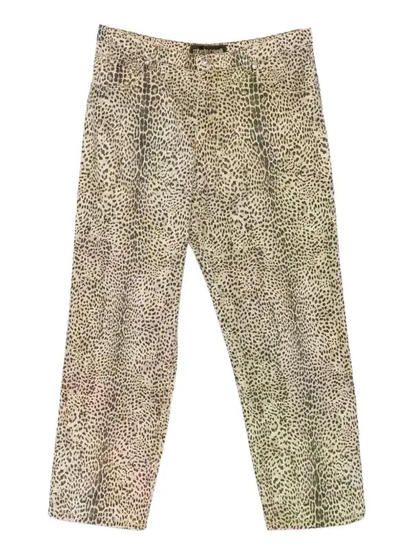 Roberto Cavalli 1990s Leopard Print Trousers - Neutrals
