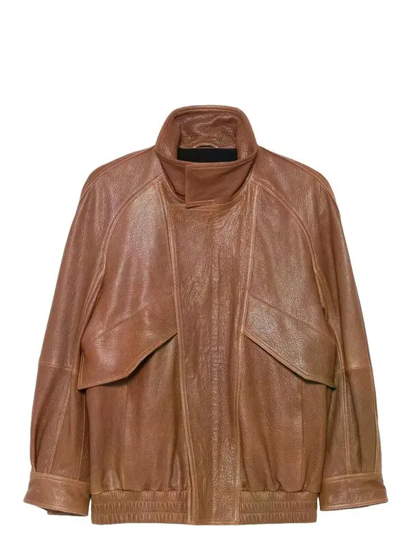 Nour Hammour Ariste Leather Jacket - Brown