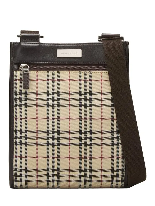 Burberry Check Crossbody Bag - Brown