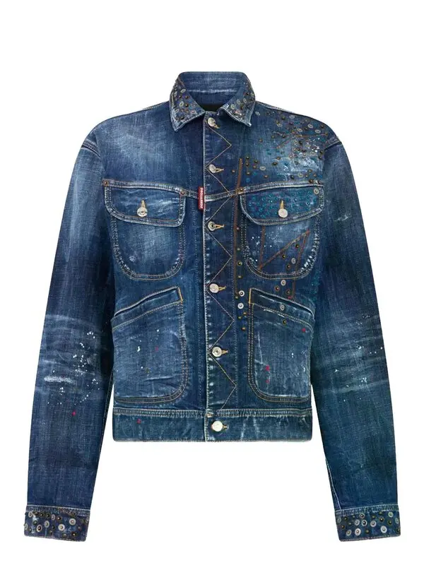 Dsquared2 Dark Embellished Jacket - Blue