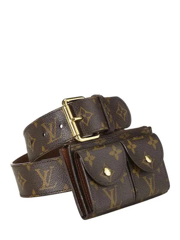 LOUIS VUITTON Monogram Canvas Pochette Duo Belt Bag - Brown