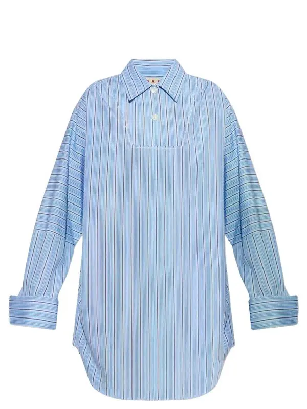 Marni Striped Cotton Dress - Blue