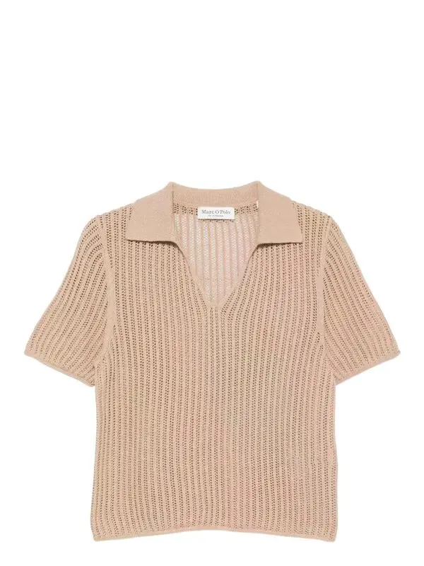 Marc O'polo Open-knit Polo-collar T-shirt - Neutrals