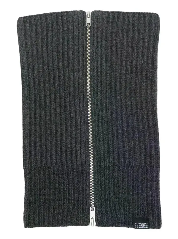 MAISON MARGIELA Ribbed-knit Zip-up Neck Warmer - Grey