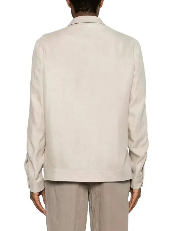 LUIGI BIANCHI Flap-pocket Button-up Overshirt - Neutrals