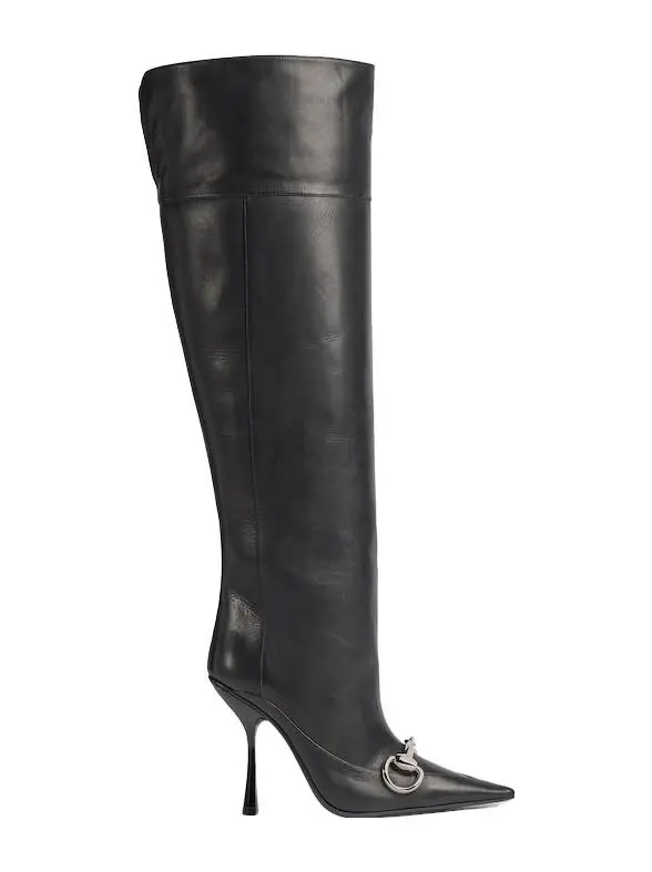 Gucci Boulevard Leather High Heel Boots - Black