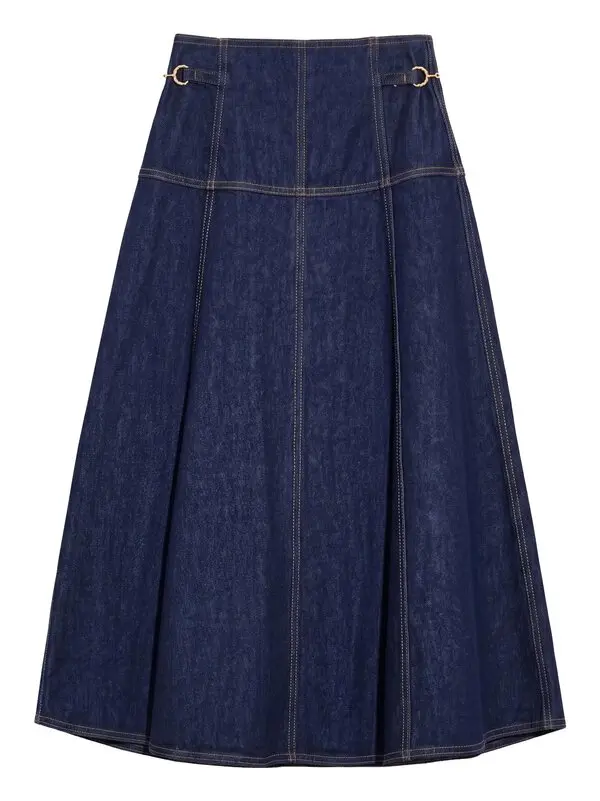 Ulla Johnson The Brigette Denim Midi Skirt - Tigris