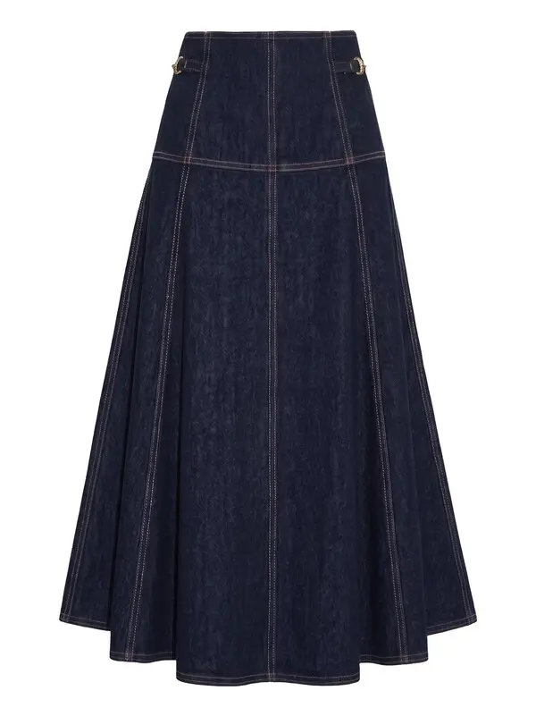 Ulla Johnson The Brigette Denim Midi Skirt - Tigris