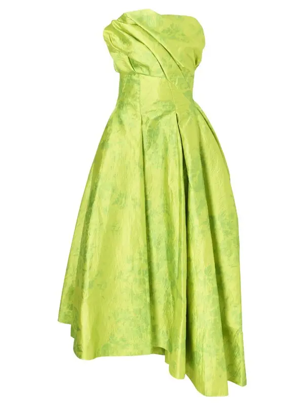Erdem Printed Crinkled-satin Maxi Dress - Green