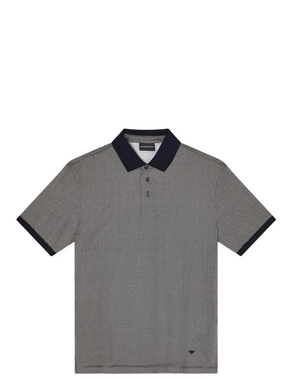 Emporio Armani Patterned Polo Shirt - Gray