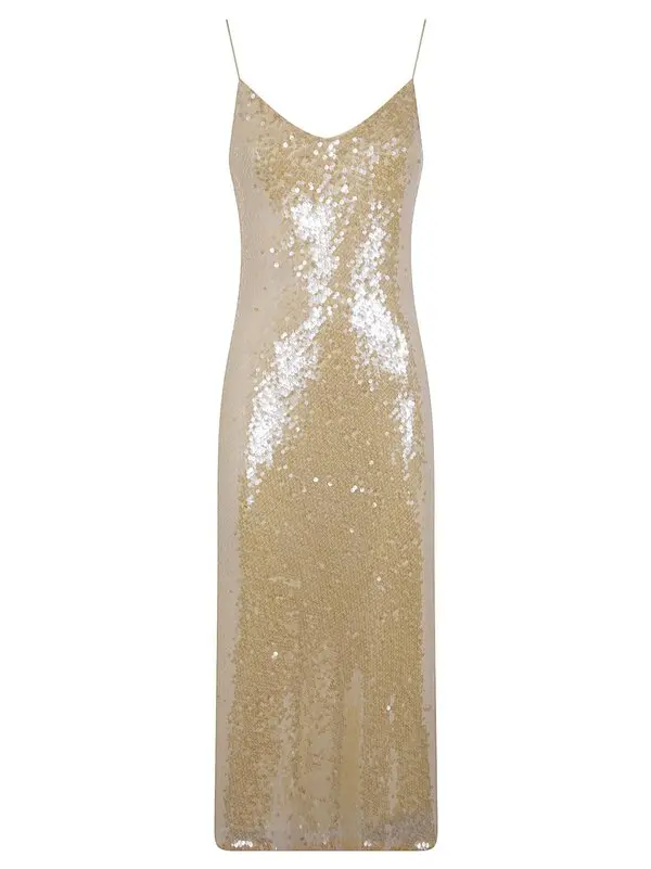 Ralph Lauren Sequin Slip Dress - Lemon Sorbet