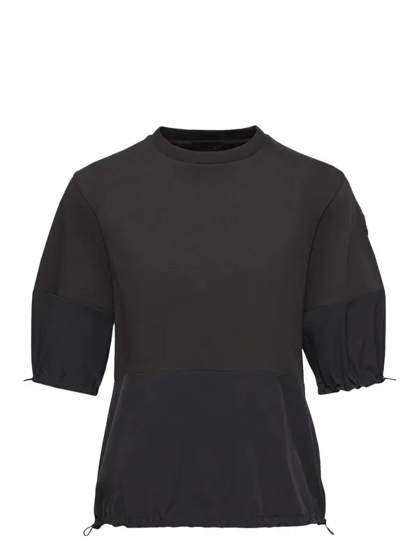 Moncler Cotton Ripstop T-shirt With Drawstring Details - Black