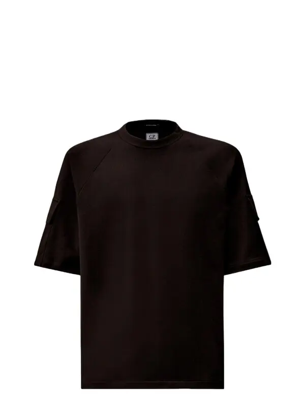 C.P. COMPANY Series Stretch Fleece Short Sleeve Sweatshirt - Black